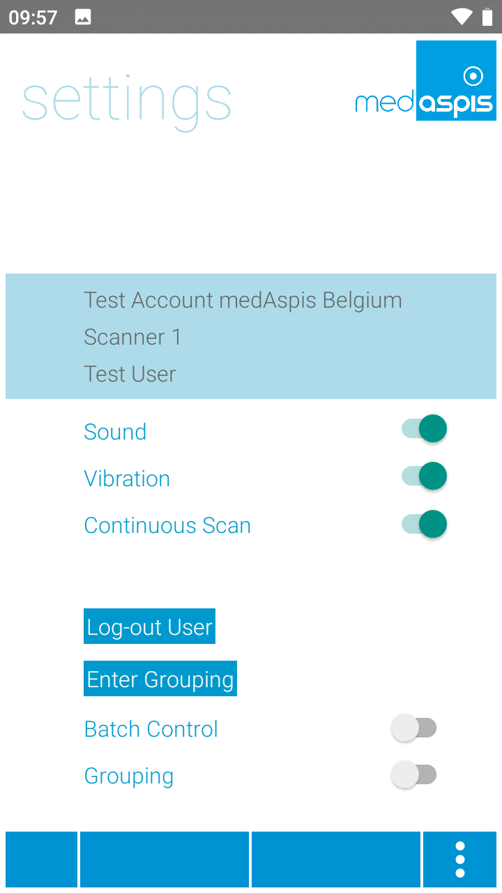Settings des Speed Scanners - wir sind medAspis