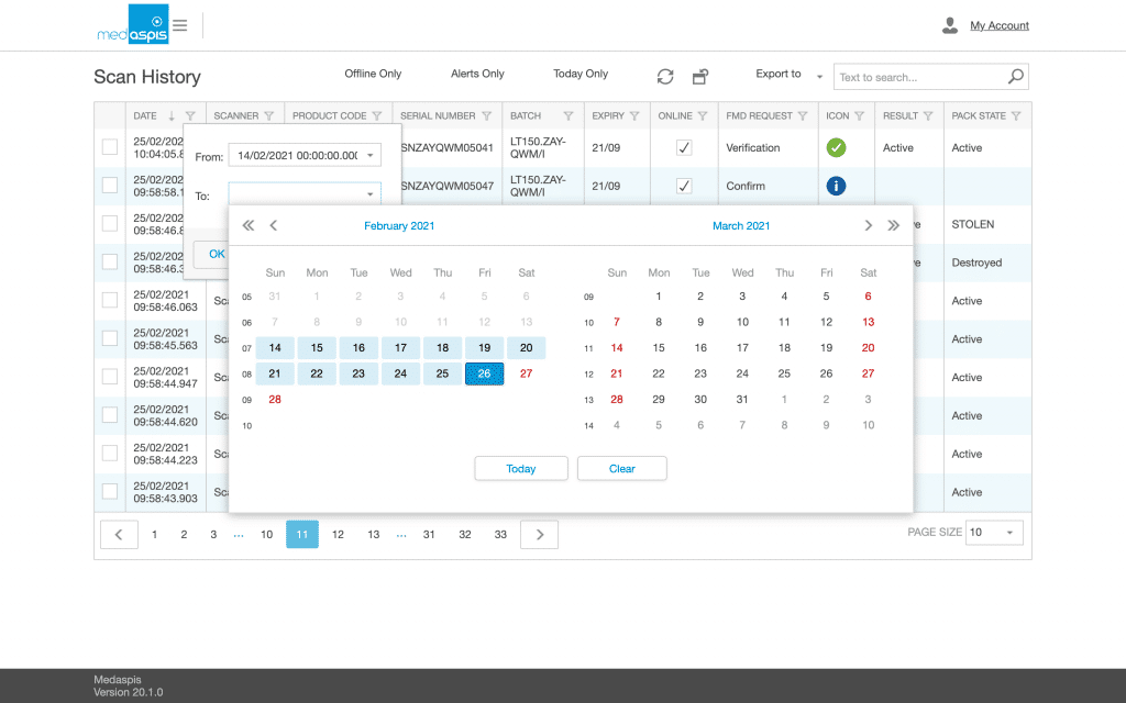 Working with the Scan History - we are medAspis